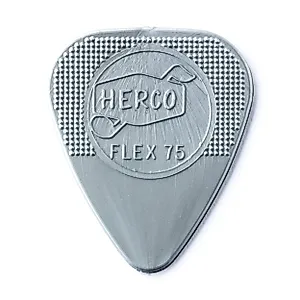 Herco® HE211P Flex 75 Nylon Flat Picks, Silver, Heavy, 12/Player's Pack