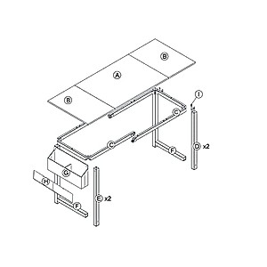 Decoholic 63 Inch Home Office Computer Two-Color Panel Desk with Storage Bag and Hook, Black, Sandalwood Color, Industrial Modern Laptop Desk