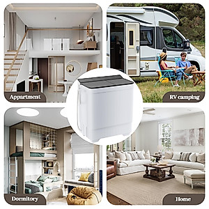 Elevon Portable Washing machine, 28lbs Mini Compact Laundry Washing Machine, Twin Tub 18lbs Washer & 10lbs Spinner Combo, Clothes Washer Machine with Drain Pump for Apartment, Dormitory and RVs