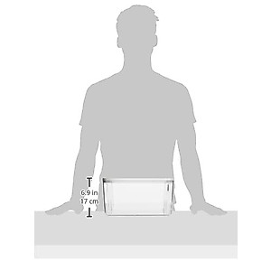 Rosanna Pansino x iDesign Recycled Plastic Open Front Kitchen Storage Bin with Lid, Clear Bin/Marshmallow Lid, 12” x 12” x 6”