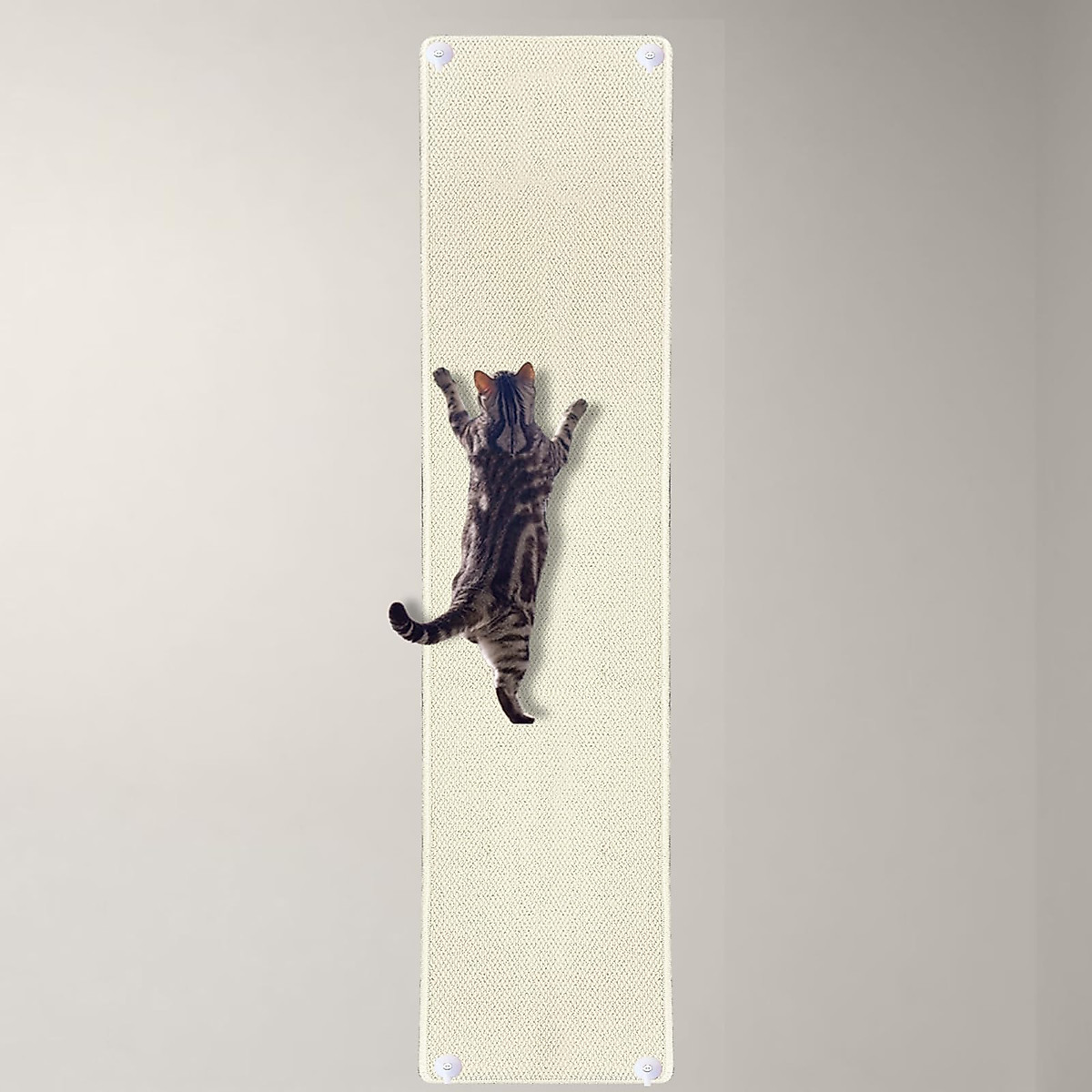 70.9"x 15.7" Thickened Extra Large Cat Wall Climbing Carpet with 10pcs Fixed Nails, Durable Cat Wall Furniture, Wall Scratcher, Scratching Post, Couch Sofa Protector, White