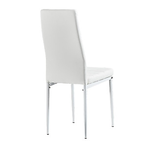 Wycian Boho Accent Chair, Chair Seat Cushion 6PCS Pu Leather White Seat Height 18.31" Living Room Bedroom Dining Rooms Garden