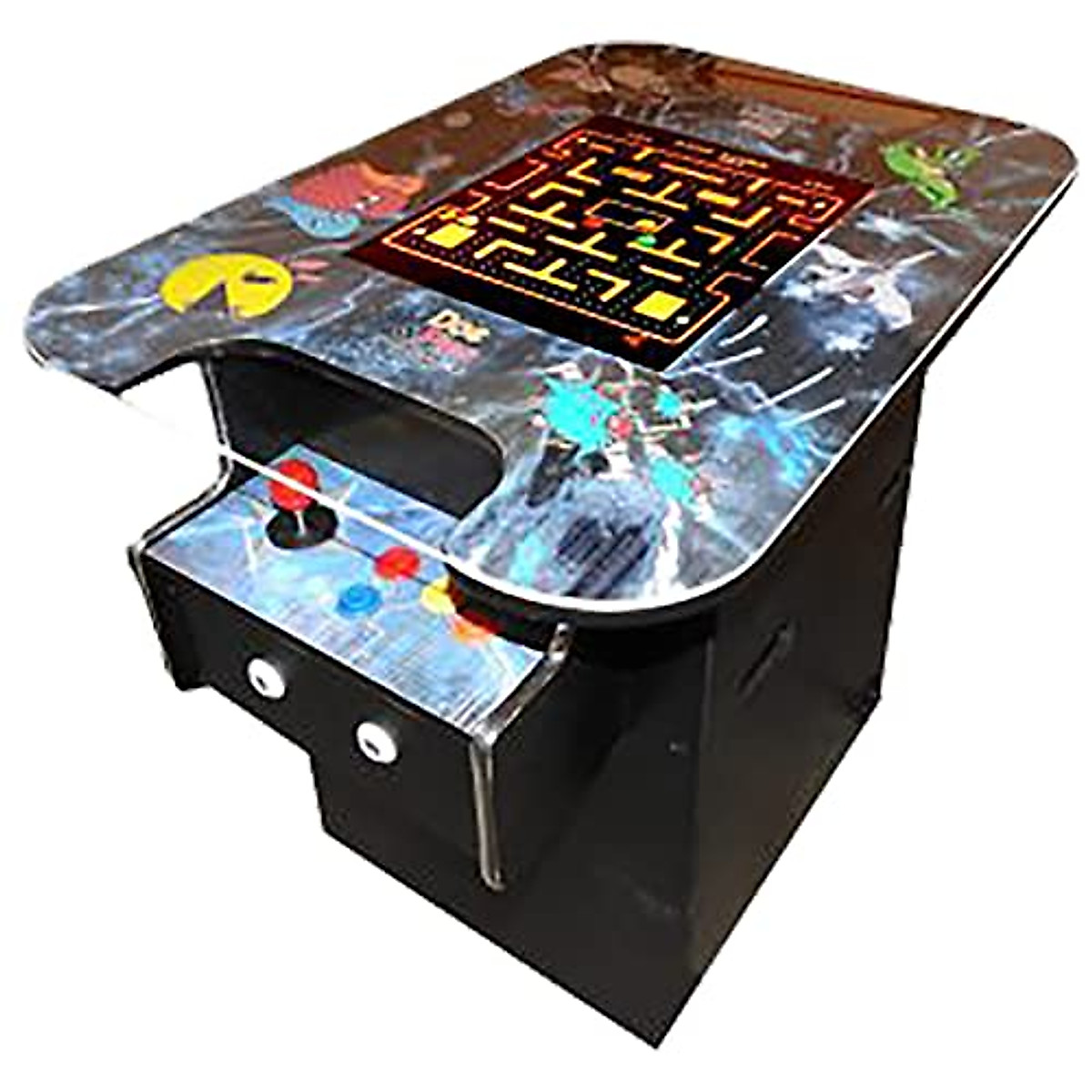 Doc and Pies Arcade Factory Cocktail Arcade Machine - 60 Classic Retro Games - Full Size LCD Screen, Buttons and Joystick