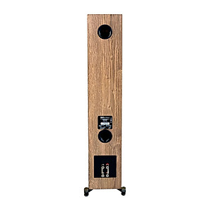 ELAC Uni-Fi Reference 3-Way 5-1/4" Floor Standing Speaker, Oak or Walnut Tower Speaker for Home Theater and Stereo System, White Baffle with Oak Sides