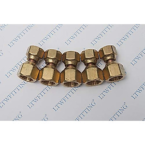 LTWFITTING Brass 1/2" OD x 3/8" OD Flare Forged Reducing Swivel Nut Union Tube Fitting(Pack of 5)