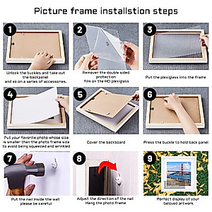 POUYCIW 16x16 inch Wood Picture Frame for Wall Hanging Square Photo Frames with Mats 12x12 inch Pictures for Baby Scan,Poster,Decoration,Anniversary,Wedding,Christmas,Diamond Painting(White)