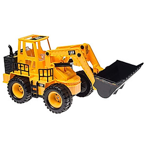 Top Race TR-113 5 Channel Full Functional Remote Control Tractor Toy Front Loader - 14 x 6 x 8 inch Electric RC Remote Control Construction Toy Tractors with Lights and Sounds