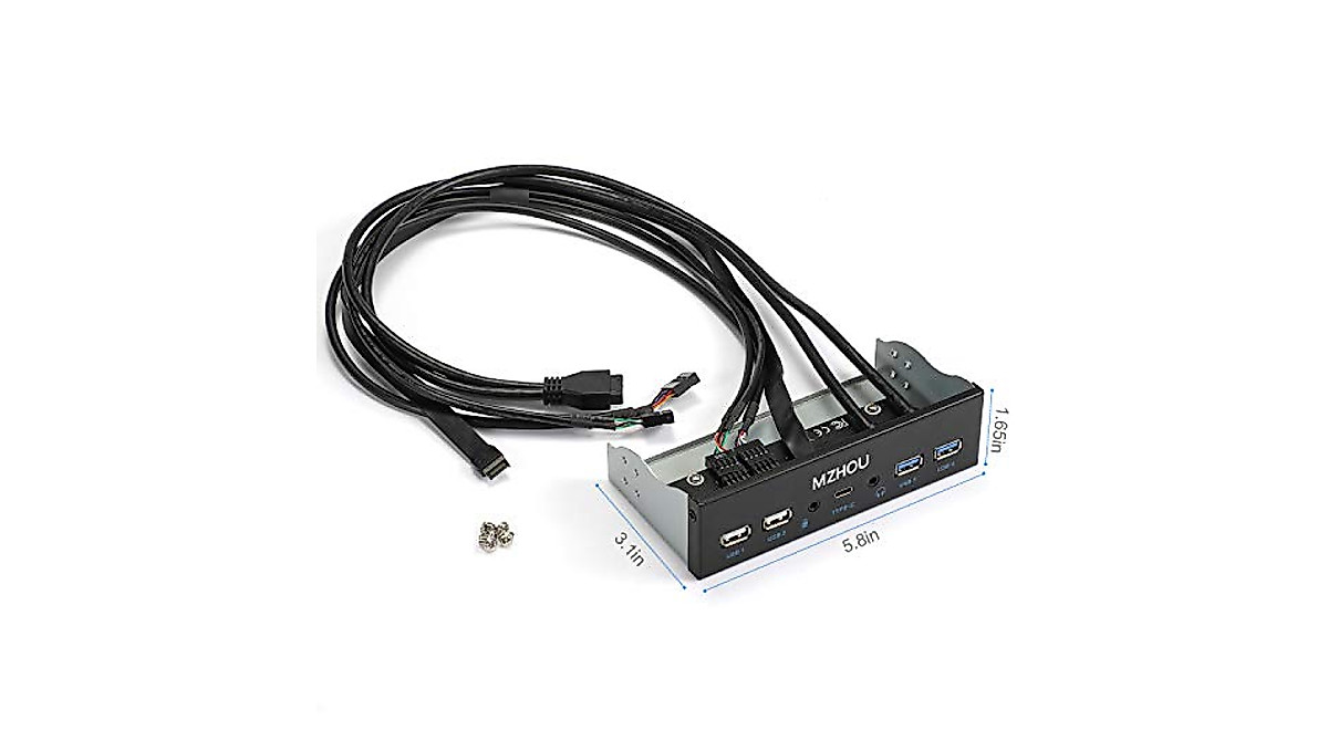 MZHOU 5 Port USB Front Panel Hub - SuperSpeed Connectivity