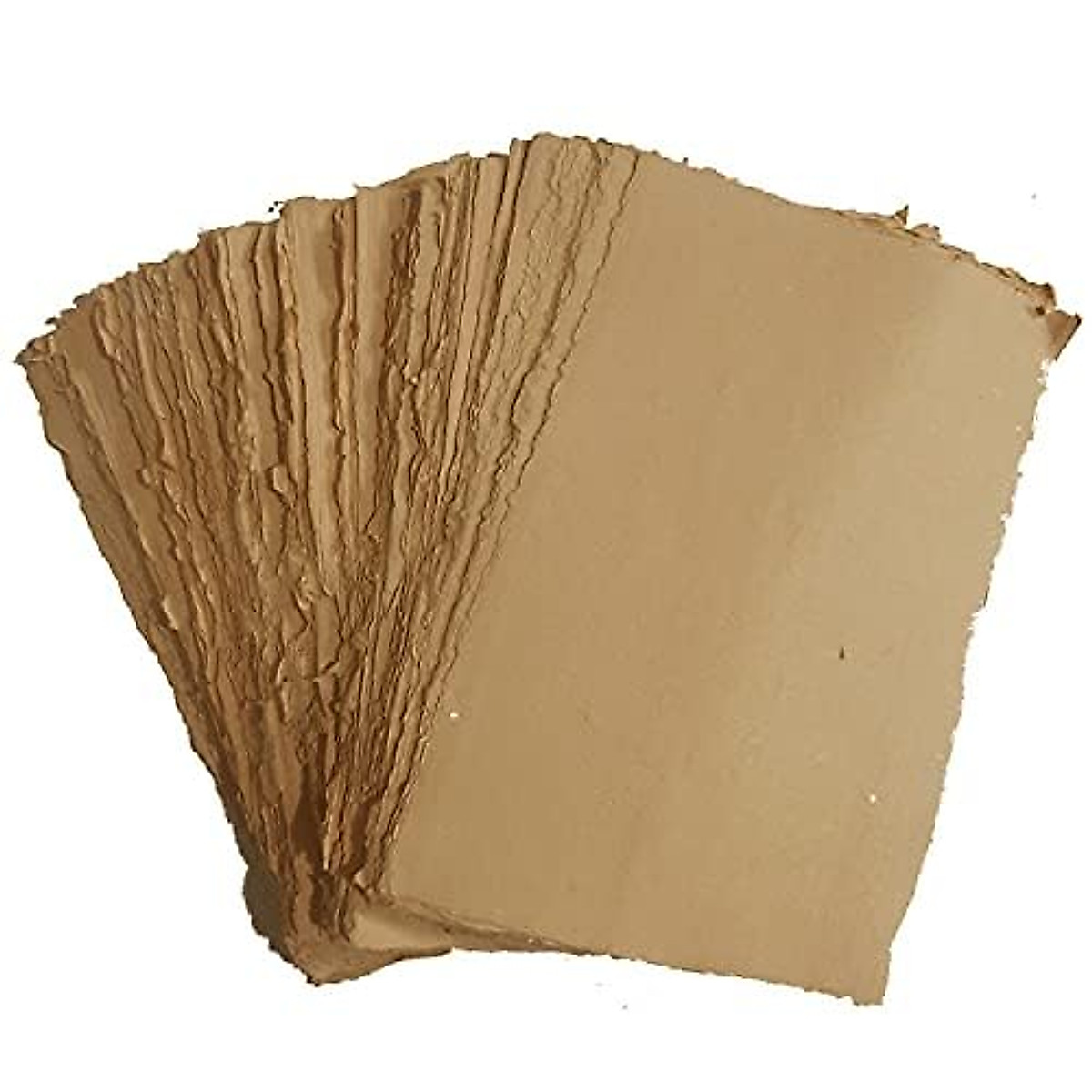 Deckle Papers Handmade Cotton Khdai Paper for Watercolor, Writers, Card Stock Invitations, Crafts -Thick 150 GSM Size-A7 Pack of-50-Brown