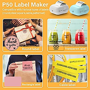 MARKLIFE Label Maker Machine with 2 Tapes Barcode Label Printer - Mini Portable Bluetooth Thermal Labeler for Address Clothing Jewelry Retail Barcode Small Business Home Office Compatible Phones &PC