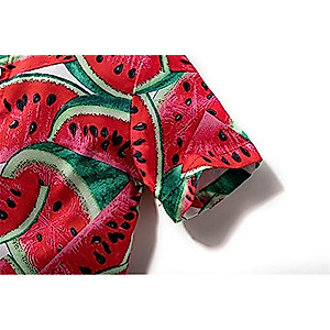 Unique Baby Boys Fun Watermelon Print Short Sleeve Polo Shirts, Red, 12-18 Months = Tag 90