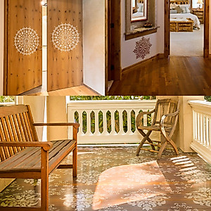 9 Pack (12x12 Inch) Large Reusable Stencil Mandala Stencil Laser Cut Painting Template for Floor Wall Tile Fabric Furniture Stencils Painting