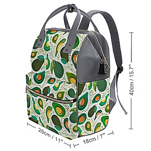 Avocado Trendy Diaper Bag Backpack Large Capacity Mommy Bags Multifunction Nappy Bag Travel Back Pack Gray-Style
