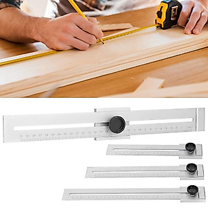 Woodworking Ruler, Clear Scale Wood Working Scribing Rulers Measuring Tools, Professional Parallel Ruler Measuring Tool, Carbon Steel Measuring Tool(200mm)