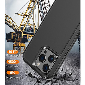 Diverbox for iPhone 15 Pro Max Case [Shockproof] [Dropproof] [Tempered Glass Screen Protector ],Heavy Duty Protection Phone Case Cover for Apple iPhone 15 pro max 6.7 inch (Black -3in1)