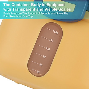 Accmor Baby Formula Dispenser, Formula Dispenser On The Go, Portable Milk Powder Formula Dispenser with Scoop,Formula Containers for Travel Hold 8.5oz/240g Formula, Yellow