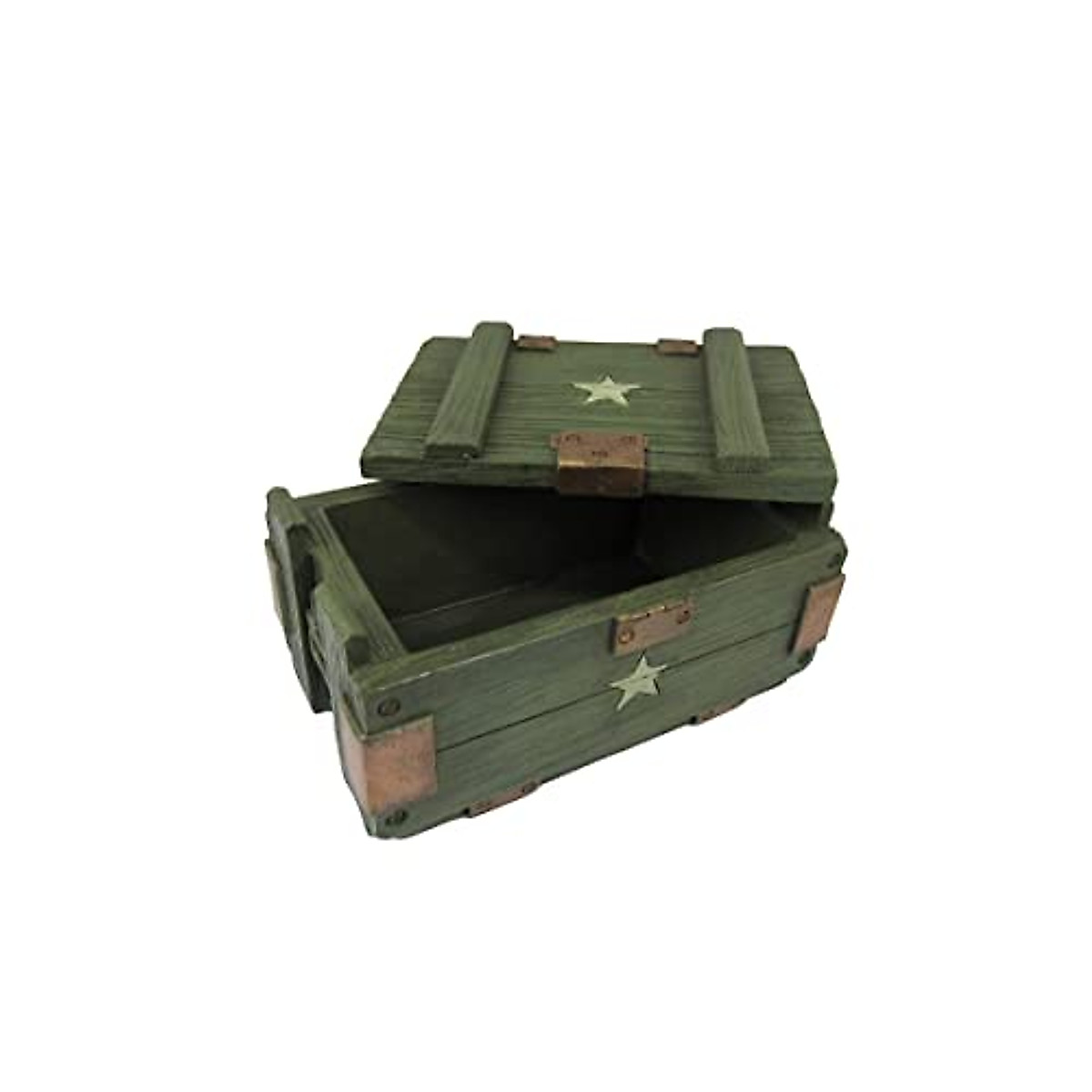 DWK Military Ammo Crate Trinket Box l Small Army Keepsake Chest 6" inches