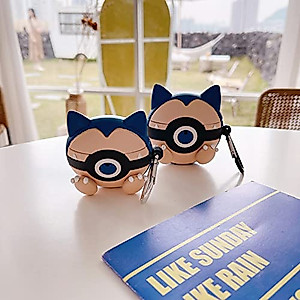 AOLABOKY PVC Earphone Case for Xiaomi Redmi Buds 3 Pro and XiaoMi Redmi AirDots 3 Pro,Cute 3D Funny Cartoon Cool Design Skin Protective Silicone Case with Keychain (carby)