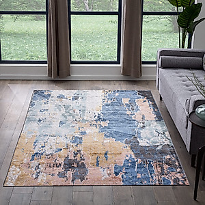Edenbrook Area Rugs for Living Room - Blue Area Rug - Thick Pile Perfect for High Traffic Areas, 5x8 Rug