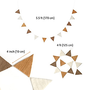 Glaciart One Felt Bunting Banner – Pre- Assembled & Tangle-Free – Party Pennant Banner Decoration for Baby Nursery, Kids Room or Bedroom - Summer, Christmas, Easter & Spring - Home Décor – 5.5ft