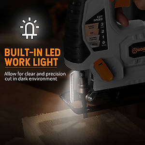 WORKSITE Cordless 20V Jig Saw Bundle with 1 Extra Battery