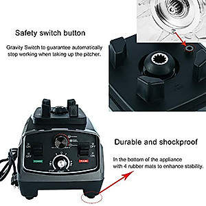 Homend 1400 Watt Commercial Blender, Professional Kitchen Juicer Blenders for Drinks and Smoothies with 67oz BPA-Free Pitcher,Commercial Heavy Duty Blender Food Processor Combo for Soups,Nuts & Batter