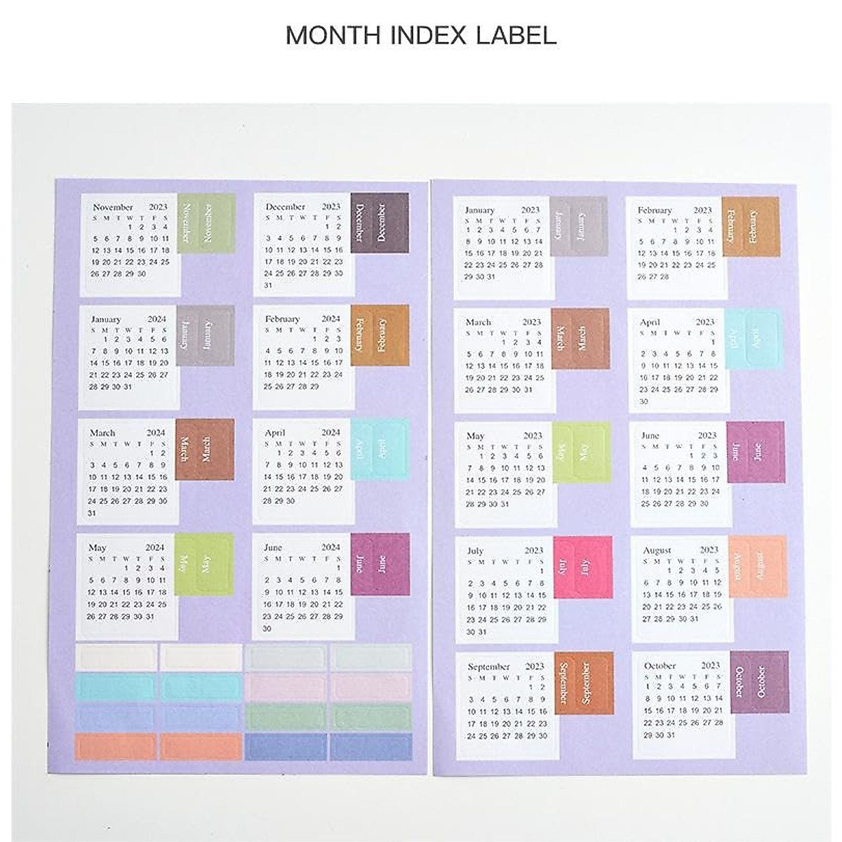 Leather Hardcover Planner 2023-2024, Weekly and Monthly Planner, Jul.2023-Dec 2024, A5 size 5.5 x 8 inch, Includes: Planner stickers + Monthly tab and Bookmarks + Inner Pocket + Elastic Closure + Pen