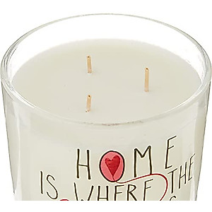 Aromascape PT41417 "Home is Where the Heart Is" 3-Wick Scented Candle (Brown Sugar Pecan, Cinnamon Bark, and Nutmeg), 11-Ounce , White