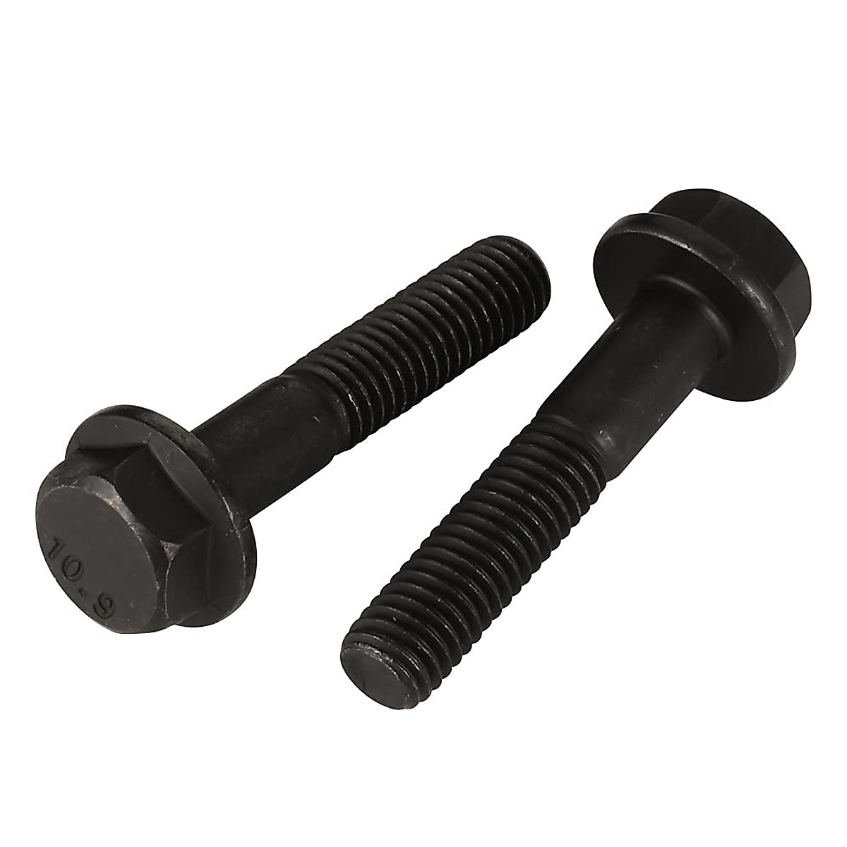 M8 x 50mm Flanged Hex Head Bolts Flange Hexagon Screws, Alloy Steel 10.9 Class, Black Oxide Finish, Partially Threaded, 10 PCS