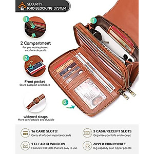 SIIHENRRY Small Crossbody Shoulder Bag for Women Multi Card Case Genuine Leather Cellphone Purse Passport Wallet