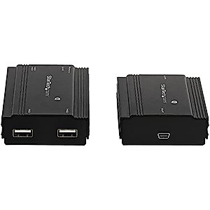 StarTech.com 4-Port USB 2.0 Extender Hub Over Single CAT5e/CAT6 Ethernet Cable (RJ45) - 330ft (100m) - USB Extender Hub Adapter Kit - Metal Housing - Externally Powered - 480 Mbps, TAA