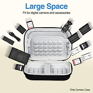 EMART Digital Camera Case, Small Camera Bag(Fit Camera Size<6"x4"x1") for Canon PowerShot ELPH 180/Sony DSCW800 830/CAMKORY, Camera Carrying Case with EVA Anti-Shock Bubble(Case Only)