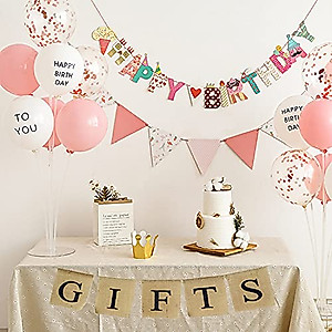 Honbay Gifts Sign Gifts Bunting Banner Vintage Burlap Banner for Wedding Party, Bridal Shower, Baby Shower, Bachelorette Party, Birthday Party,etc (Black)