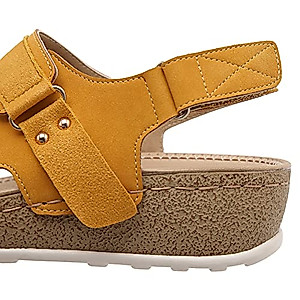 sckarle Women's Summer Sandals Casual Beach Walking Athletic Sandals Wedge Platform Ankle Strap Outdoor Sandal