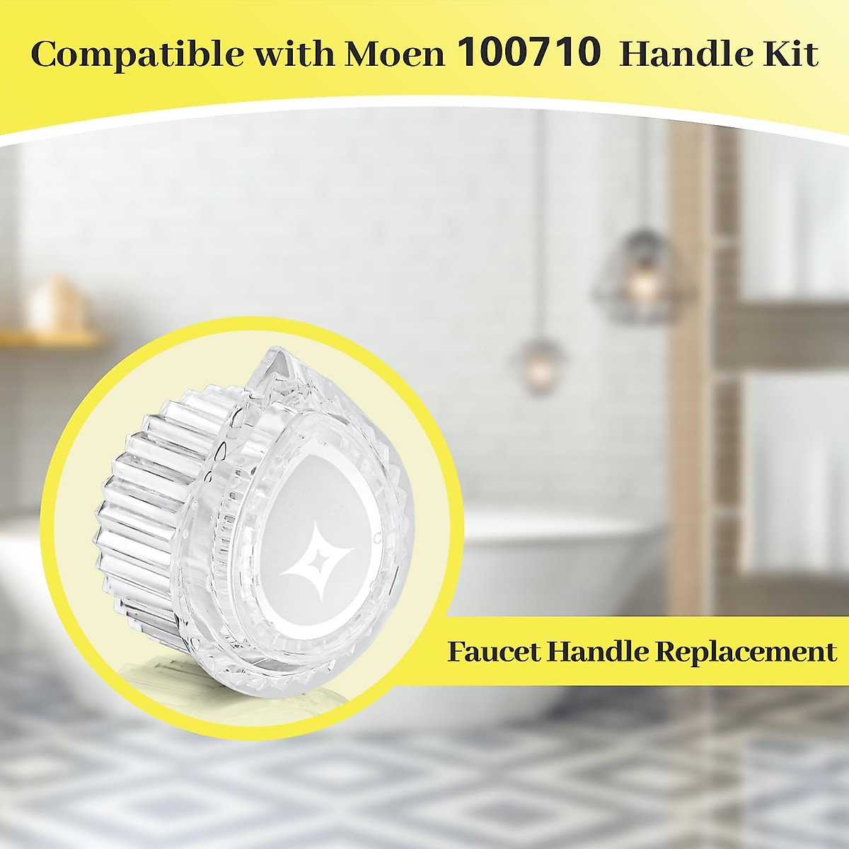 ZephyrJazz Replacement Knob Handle Kit Compatible with 100710 Shower Handle, Shower Knob Replacement for Single Handle Bathroom Faucet Tub Shower Handle