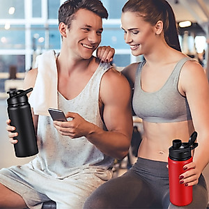 CHENGU 12 Pieces 20 oz Aluminum Water Bottles Set Metal Sports Bike Water Bottle Reusable Travel Bottles with Lid for Gym Sports Camping Hiking Fishing