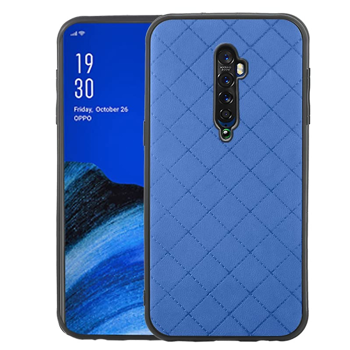 ELISORLI Compatible with Oppo Reno 2 case Rugged Thin Slim Cell Accessories Anti-Slip Fit Rubber TPU Mobile Phone Protection Full Body Silicone Soft Bumper Grip Cover for Reno2 2019 Women Men Blue