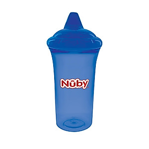 Nuby No Spill Cup With Reversible Valve, 9 Ounce,Blue