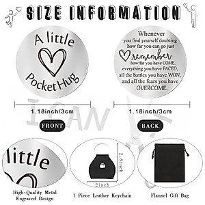 Sureio Pocket Hug Token Long Distance Relationship Keepsake Stainless Steel Double Sided Inspirational Gift with Keychain (Sobriety)