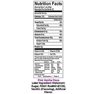 Blue Raspberry & Pink Vanilla Cotton Candy Floss (Two 3.25 lbs Containers w/100 Cones)