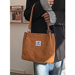 Corduroy Totes Bag Women's Shoulder Handbags Hobo Crossbody Purse Shopping Bag