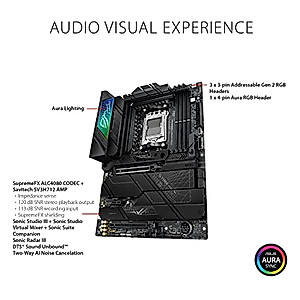 ASUS ROG Strix X670E-F Gaming WIFI6E Socket AM5 (LGA 1718) Ryzen 7000 Gaming Motherboard(PCIe 5.0, DDR5,16 + 2 Power Stages,Four M.2 Slots with heatsinks,USB 3.2 Gen 2x2,AI Cooling II, and Aura Sync)