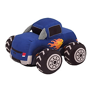 Everything Kids Monster Truck Blue Super Soft Toddler Plush with Flames