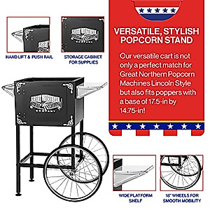 6401 Black Replacement Cart for Larger Lincoln Style Great Northern Popcorn Machines