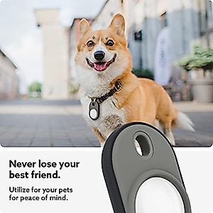 Caseology Nano Pop Compatible with Apple AirTag Case for AirTag Holder (2021) - Black Sesame