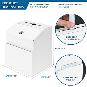 Barska Secure Wall-Mount Suggestion & Ballot Drop Box with Key Lock – For Ballots, Documents & Payments