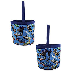 Hot Wheels Collapsible Nylon Basket Bucket Tote Bag (One Size, Blue)