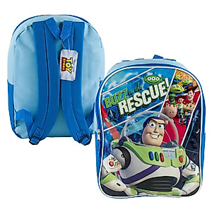 Fast Forward Toy Story Backpack with Lunch Box - Bundle with Lightyear Backpack for Boys, Toy Story Lunch Bag, Water Pouch, Stickers, More | Buzz Lightyear Backpack