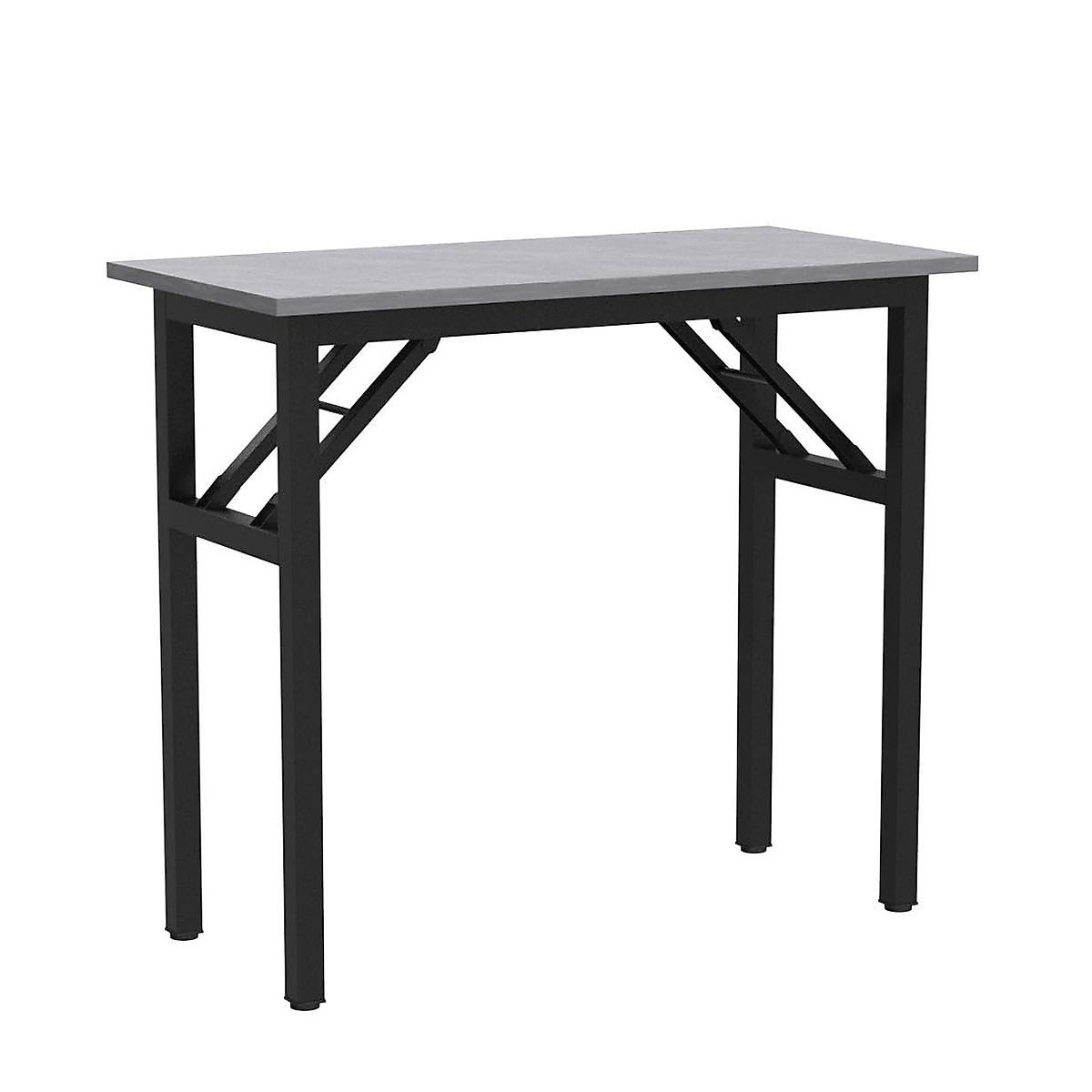 Need Small Computer Desk 31.5 inches Folding Table No Assembly Sturdy Small Writing Desk Folding Desk for Small Spaces, Grey AC5-8040-LB