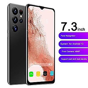 ASHATA S22 Ultra Unlocked Smartphone, 4G 5G Unlocked Cell Phone, 6.6 Inch HD Screen Dual SIM Face Recognition Smartphone, Dura HD Camera 48MP 72MP(Black US)